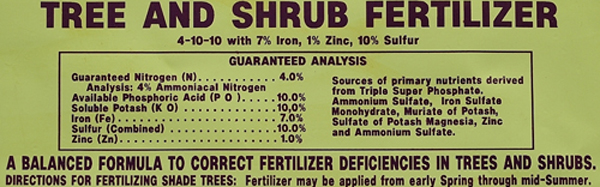 Figure 1. Example fertilizer label showing percent concentration of ...